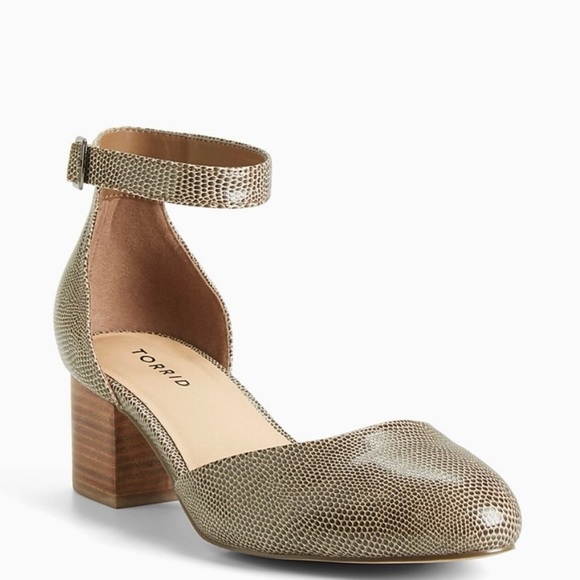 torrid | Shoes | Torrid Natural Tonal Snakeskin Dorsay Block Heel Pump ...